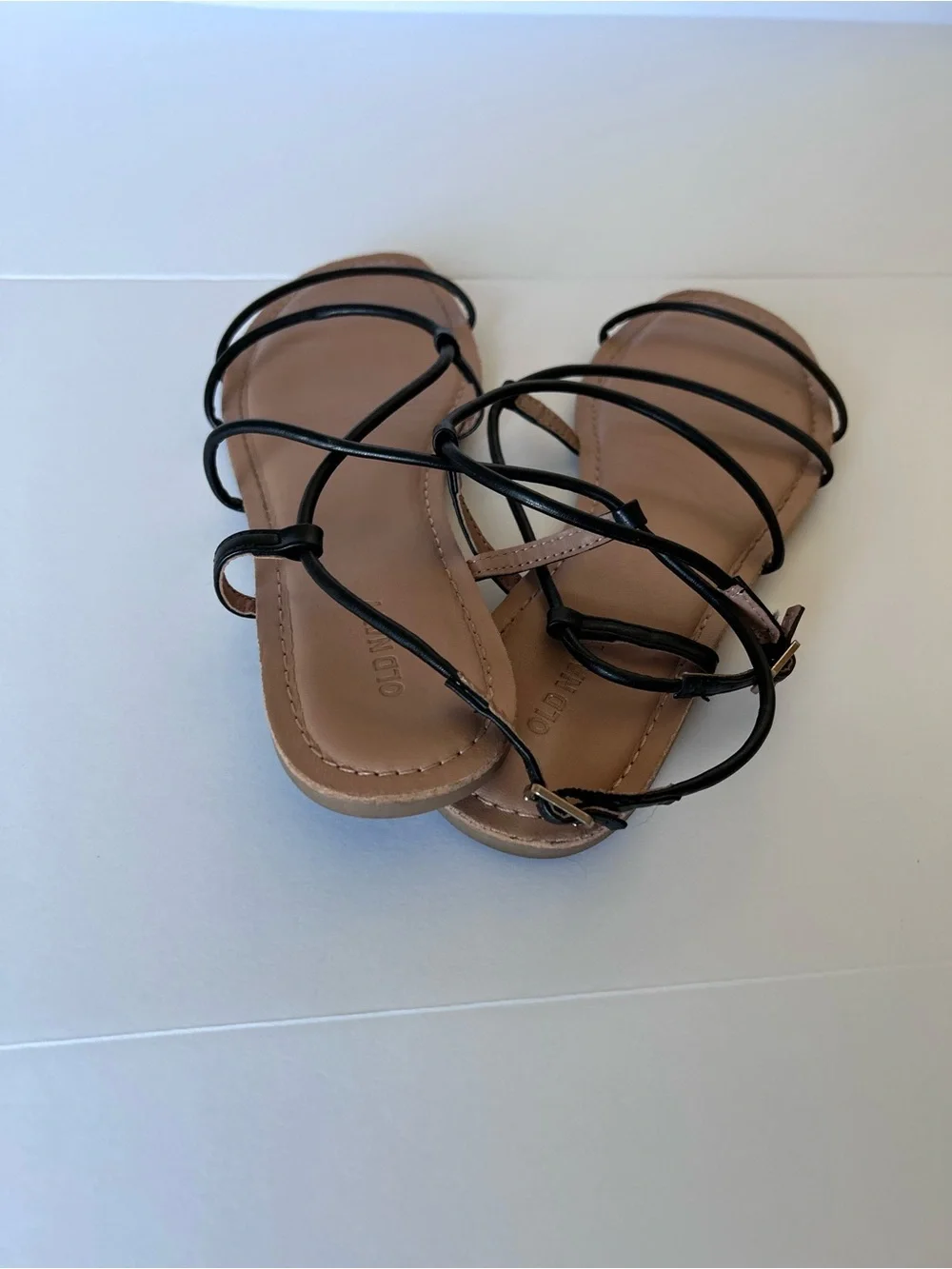 Old Navy | Shoes | Old Navy Black Strappy Flat Sandals | Poshmark